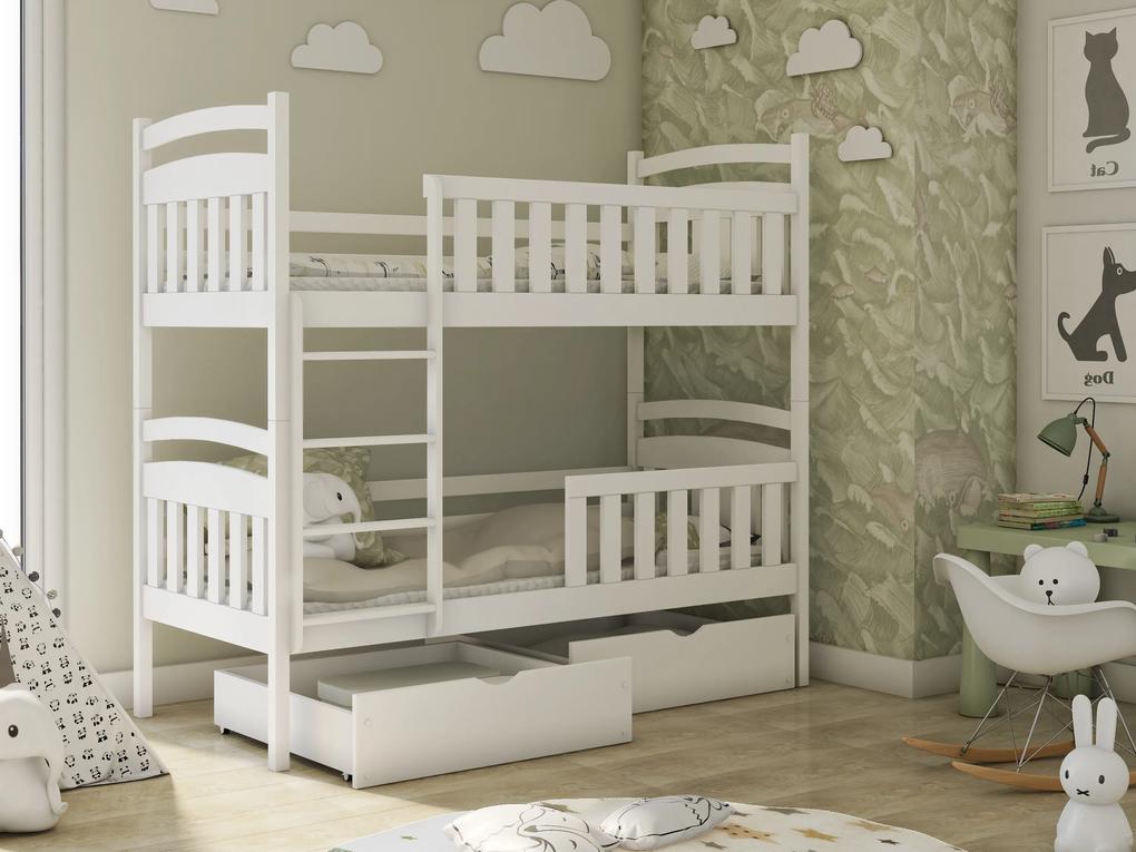Dětská postel 80 cm Sarina (s roštem a úl. prostorem) (bílá). 1013357