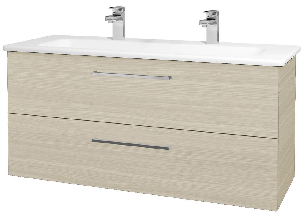 Dřevojas Koupelnová skříň GIO SZZ2 120 Varianta: N01 Bílá lesk / Úchytka T02 / L01 Bílá vysoký lesk