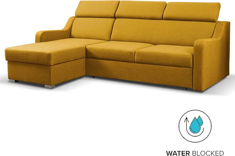 Sedací souprava MIKELI | 232x158 cm | UNI | rozkládací + úložný prostor | AKCE | tmavě žlutá 10