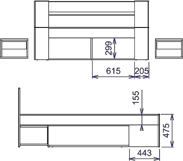 Postel MILO 160 x 200 + noční stolky zdarma!