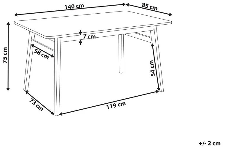 Jídelní stůl 140 x 85 cm tmavé dřevo VENTERA Beliani