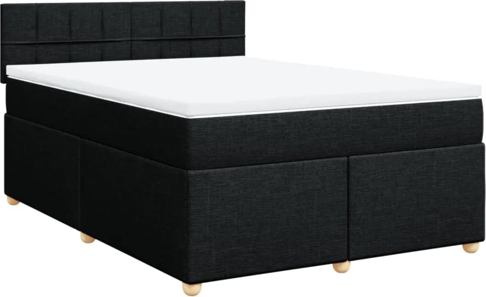 Box spring postel s matrací černá 140 x 190 cm textil 3288977