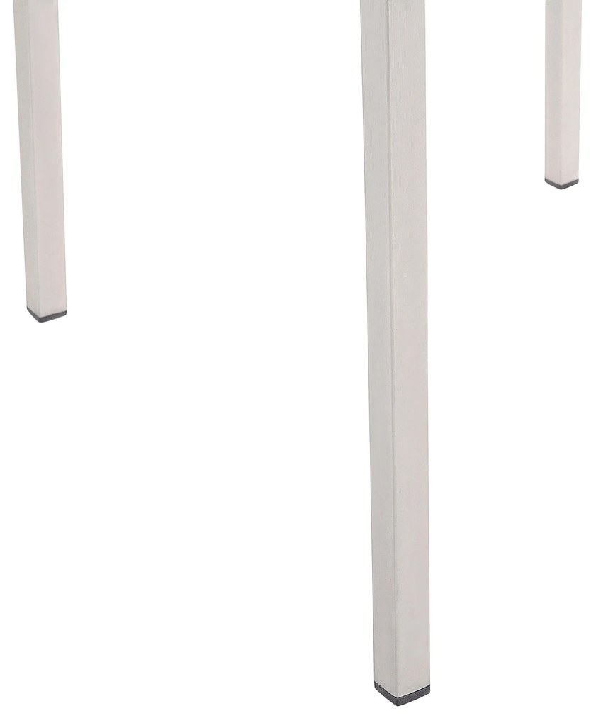 Sada zahradního nábytku stůl s bílou skleněnou deskou 180 x 90 cm 6 bílých židlí GROSSETO  Beliani