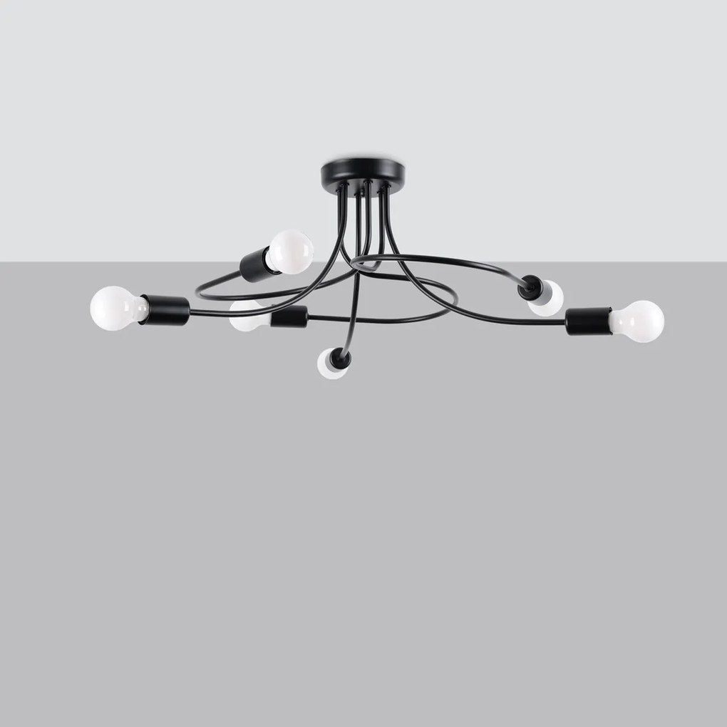 Sollux Lighting Lustr LEVAR 6 černý