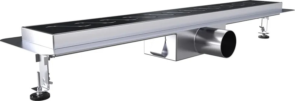 W-DRAINWELL 100 Chrom Odtokový podlahový žlab, vlnky