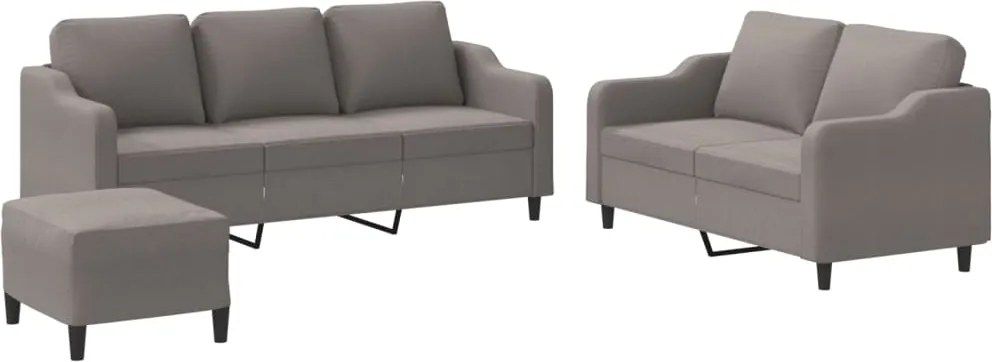3dílná sedací souprava s poduškami taupe textil 3201849