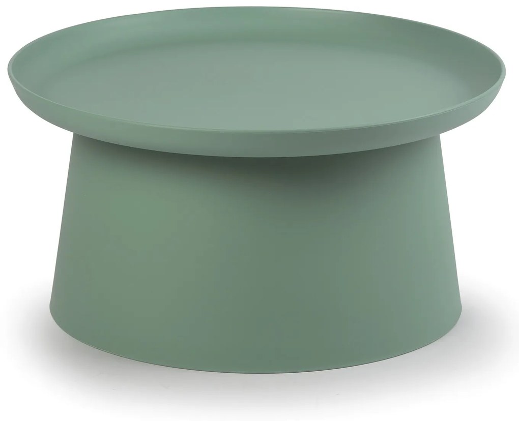 Plastový kávový stolek FUNGO, průměr 70 cm, zelený