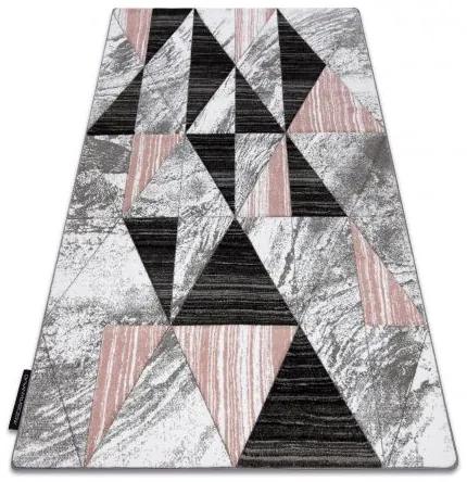 koberec ALTER Nano trojúhelníky růžový velikost 180x270 cm | krásné koberce cz