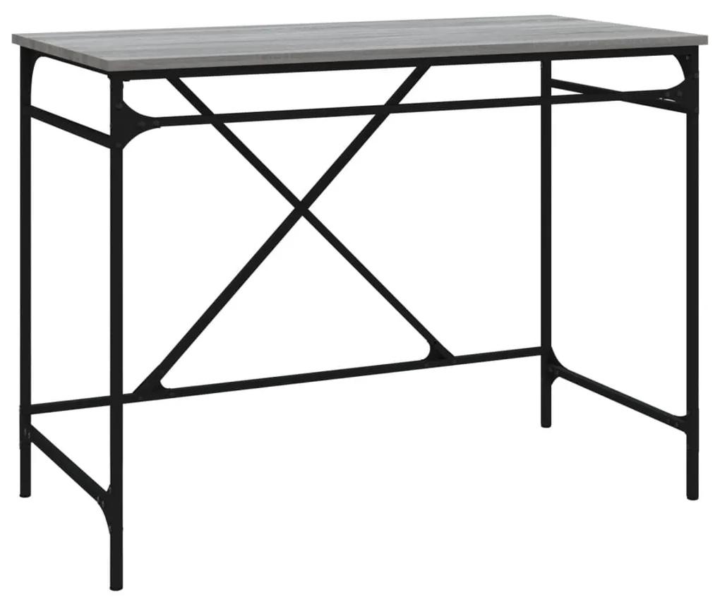 vidaXL Psací stůl šedý sonoma 100x50x75 cm kompozitní dřevo a železo