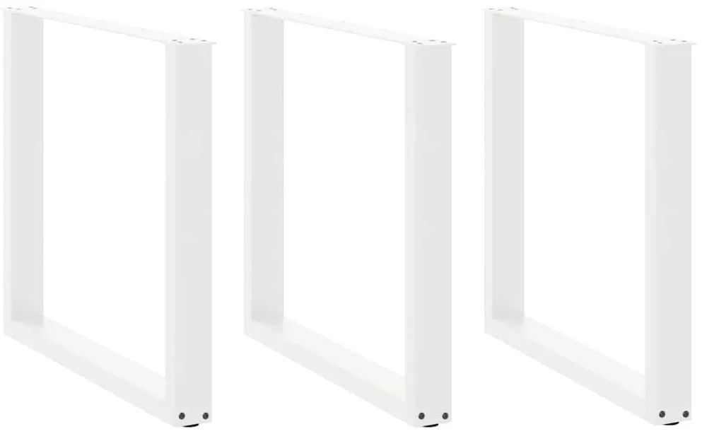 Nohy konferenčního stolku ve tvaru U, 2 ks, bílé, 60 x (30-31) cm, ocel