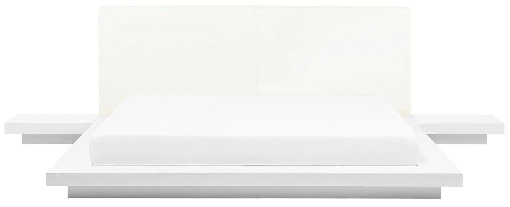 Vodní postel s nočními stolky 180 x 200 cm bílá ZEN Beliani