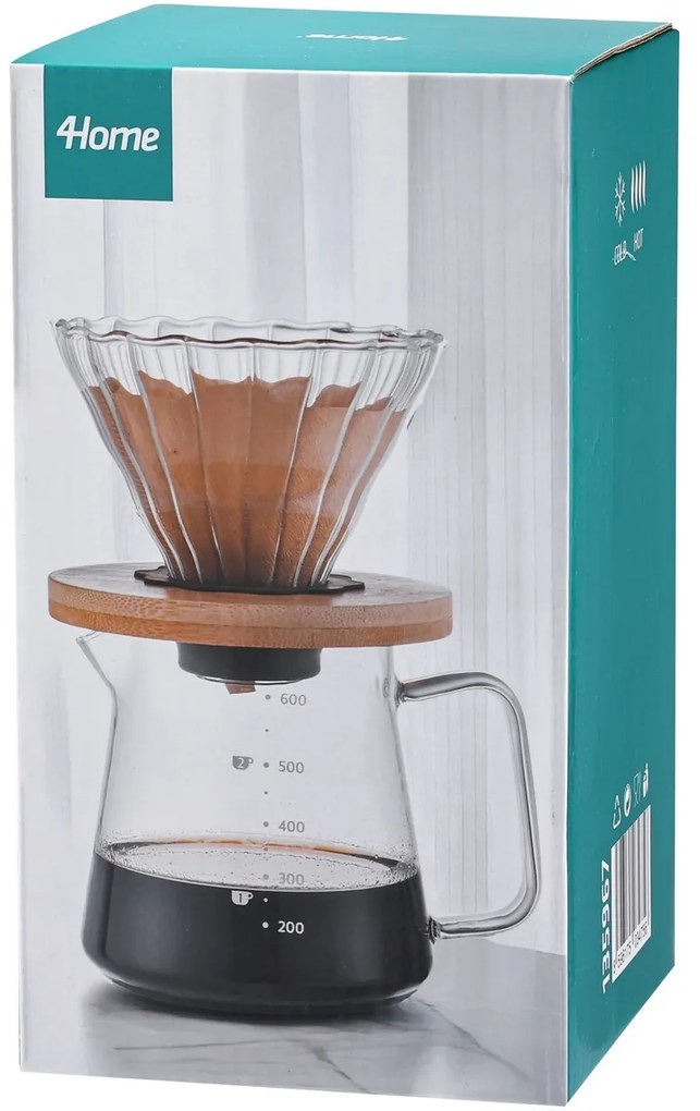 4Home Sada na překapávanou kávu Dripper, 600 ml