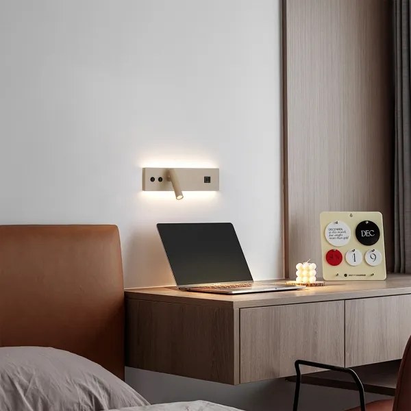 Brilagi-LED Nást. bodové svítidlo s USB portem NOCTIS LED/3W/230V+LED/9W béžová