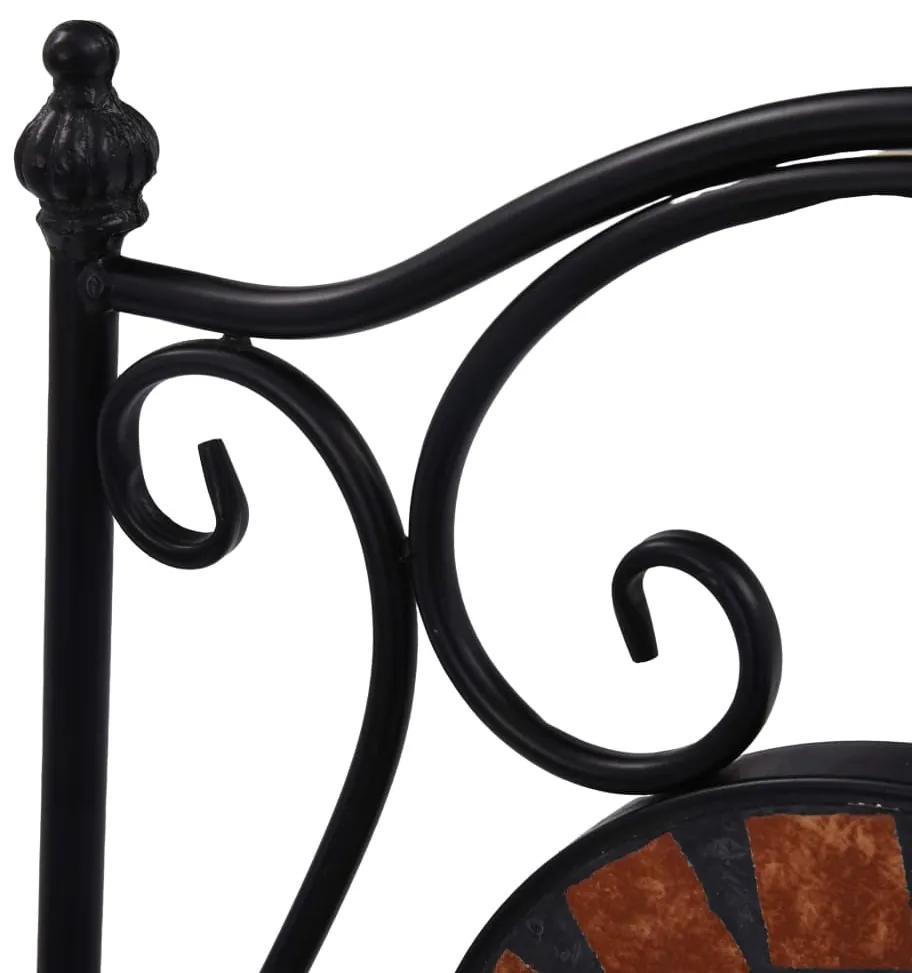 Mozaikové bistro židle 2 ks hnědé keramika - Default Title