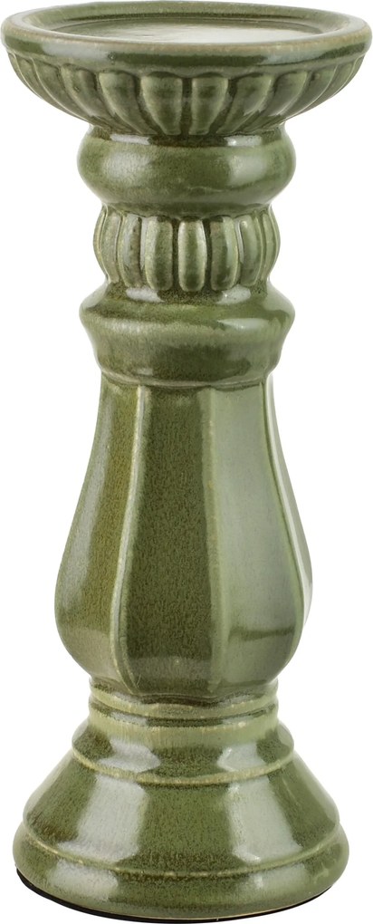 Keramický svícen Yarine 25,5 cm zelený