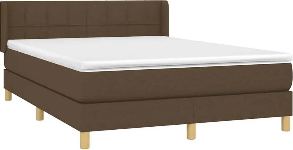 Box spring postel s matrací tmavě hnědá 140x190 cm textil 3130268