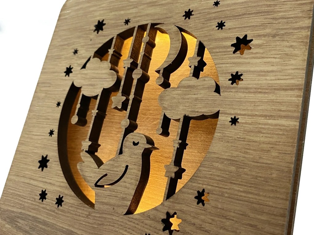 Li-Go "Ptáček" lampa 19x19 cm provedení povrchu: bříza