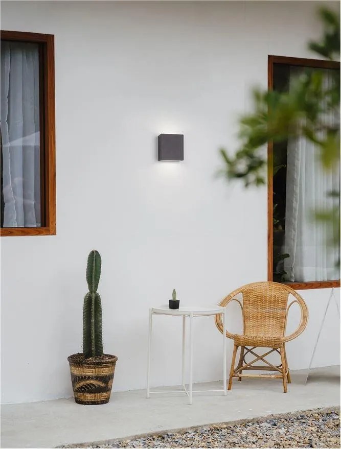 NV 9492650 Venkovní nástěnné svítidlo PARRIS antracitový hliník a čiré sklo LED 10.4W 3000K 220-240V 266st. IP65 světlo nahoru a dolů - NOVA LUCE