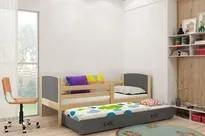 b2b1 BMS-group Dětská postel s přistýlkou TAMI 2 80x190 cm, borovice/grafitová Pěnová matrace