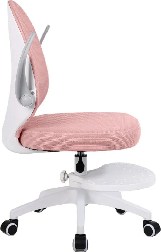 Dětská otočná židle Neoseat JUNI 012 s podnoží — látka, růžová