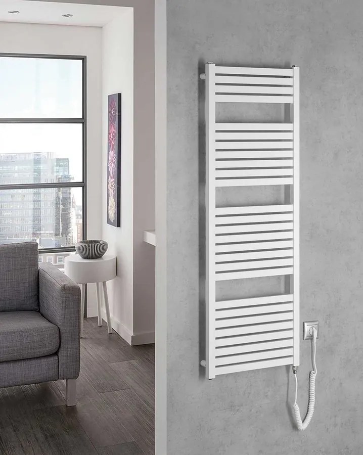 Aqualine TONDI-E 450 x 1330 mm DE470T elektrické otopné těleso bílé