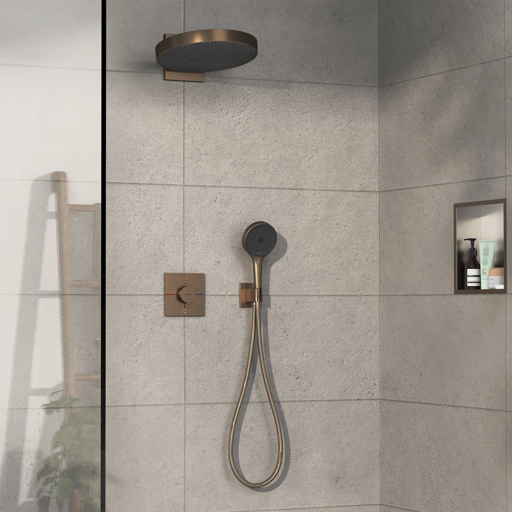 Hansgrohe ShowerSelect Comfort E, termostat pod omítku pro 2 spotřebiče, kartáčovaný bronz, HAN-15572140