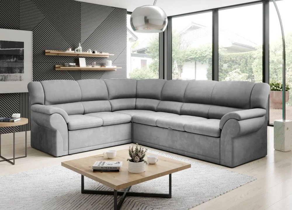 Rozkládací rohová sedačka ALEXIA DELUXE 270x220 Rozkládací rohová sedačka ALEXIA DELUXE 270x220 světle šedá