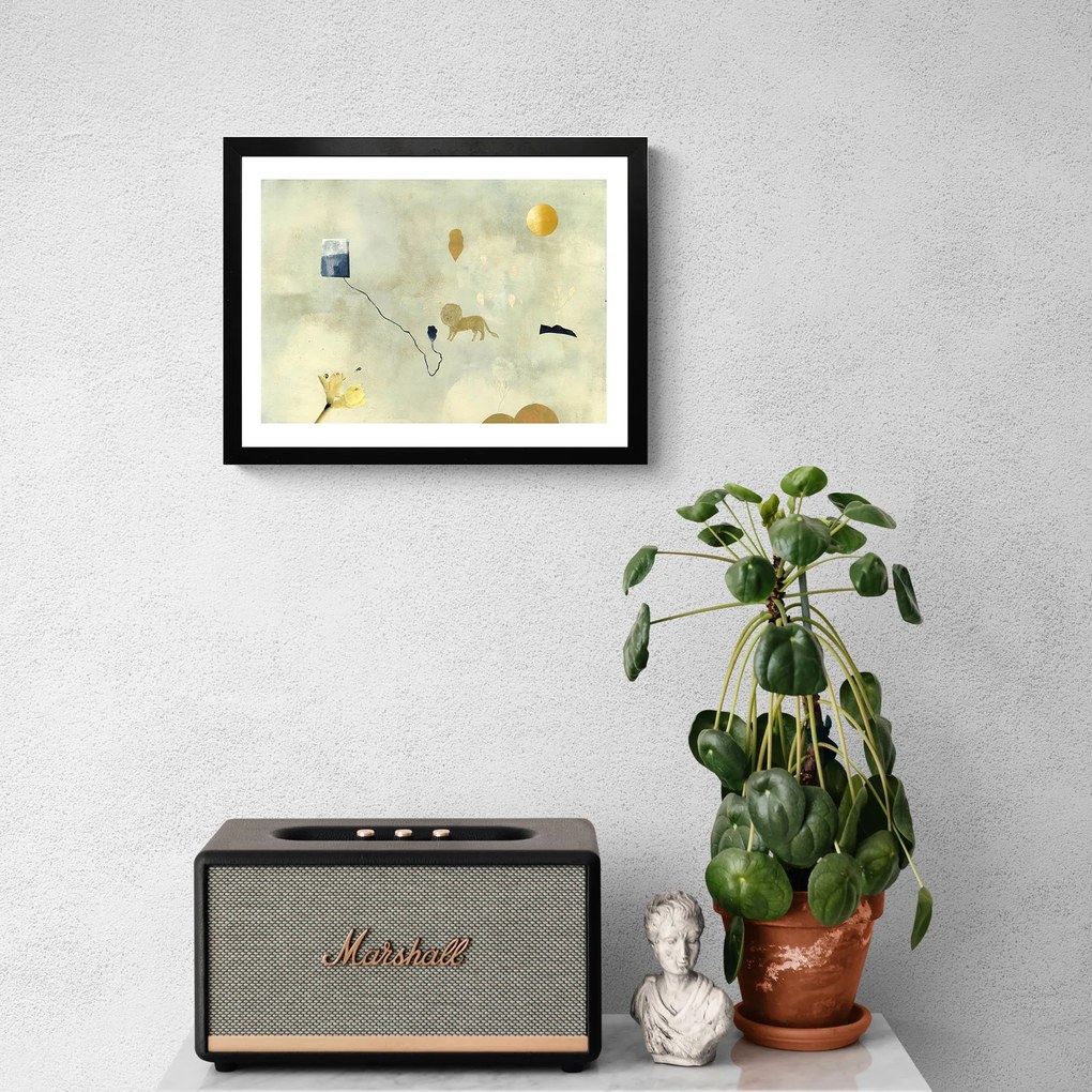 Andrea Tachezy | Chytrý lev Rám: Dubový, Velikost: 30 x 40 cm