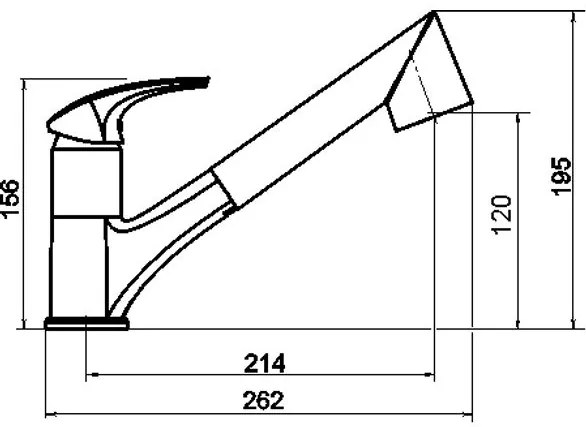 Novaservis Metalia 57 Dřezová teleskopická baterie, granit-černý 57081,GRB