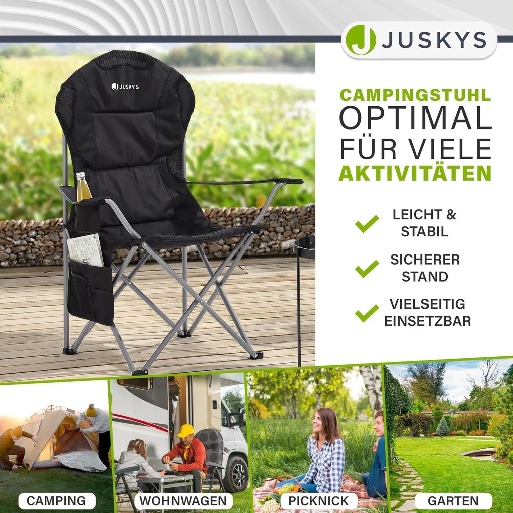 Juskys Skládací kempingová židle Lido Barva: šedá