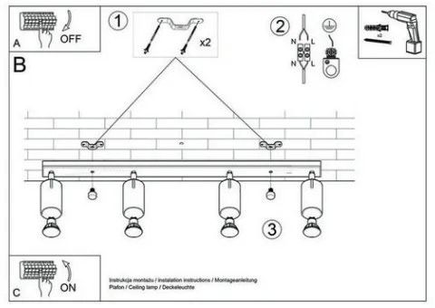 Bodové svítidlo SOLLUX Ring 4l GU10 4x40W bez zdroje SL.0332 černá