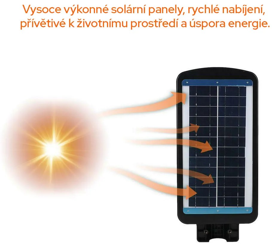 Bezdoteku LEDSolar veřejné osvětlení pouliční lampa 40W, se senzorem, bezdrátové, iPRO, studená barva