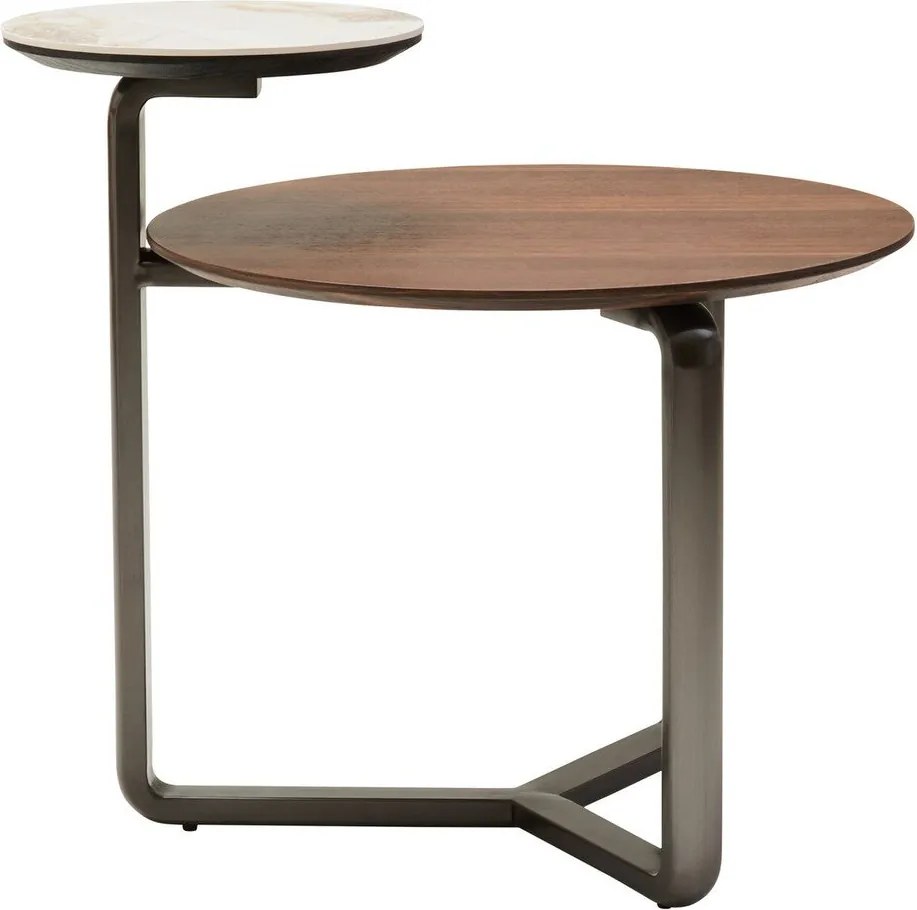 Hnědý kulatý konferenční stolek z eukalyptového dřeva 55x67 cm Imperia – Premier Housewares