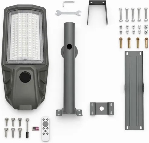 LED Stm. poul. lampa se senz. a solár. pan. KOBRA 400W/24000 mAh IP65 antr. + DO