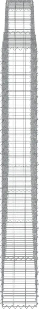 Klenuté gabionové koše 4 ks 400x30x220/240cm pozinkované železo 3146946