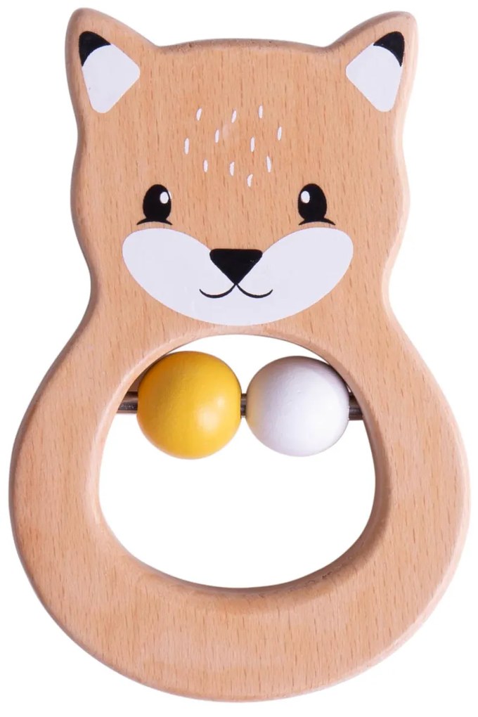 Bigjigs Toys Dřevěné chrastítko liška