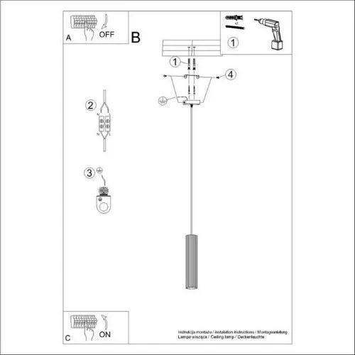Závěsné svítidlo SOLLUX KARBON 1 černá GU10 1x10W bez žárovky SL.1573