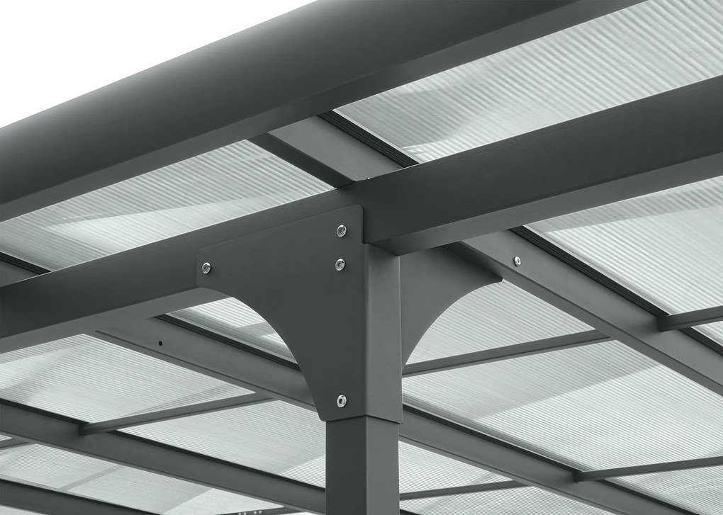 LANIT PLAST, s.r.o. hliníková pergola LANITPLAST ALU 53 antracit + čirý PC LG4148