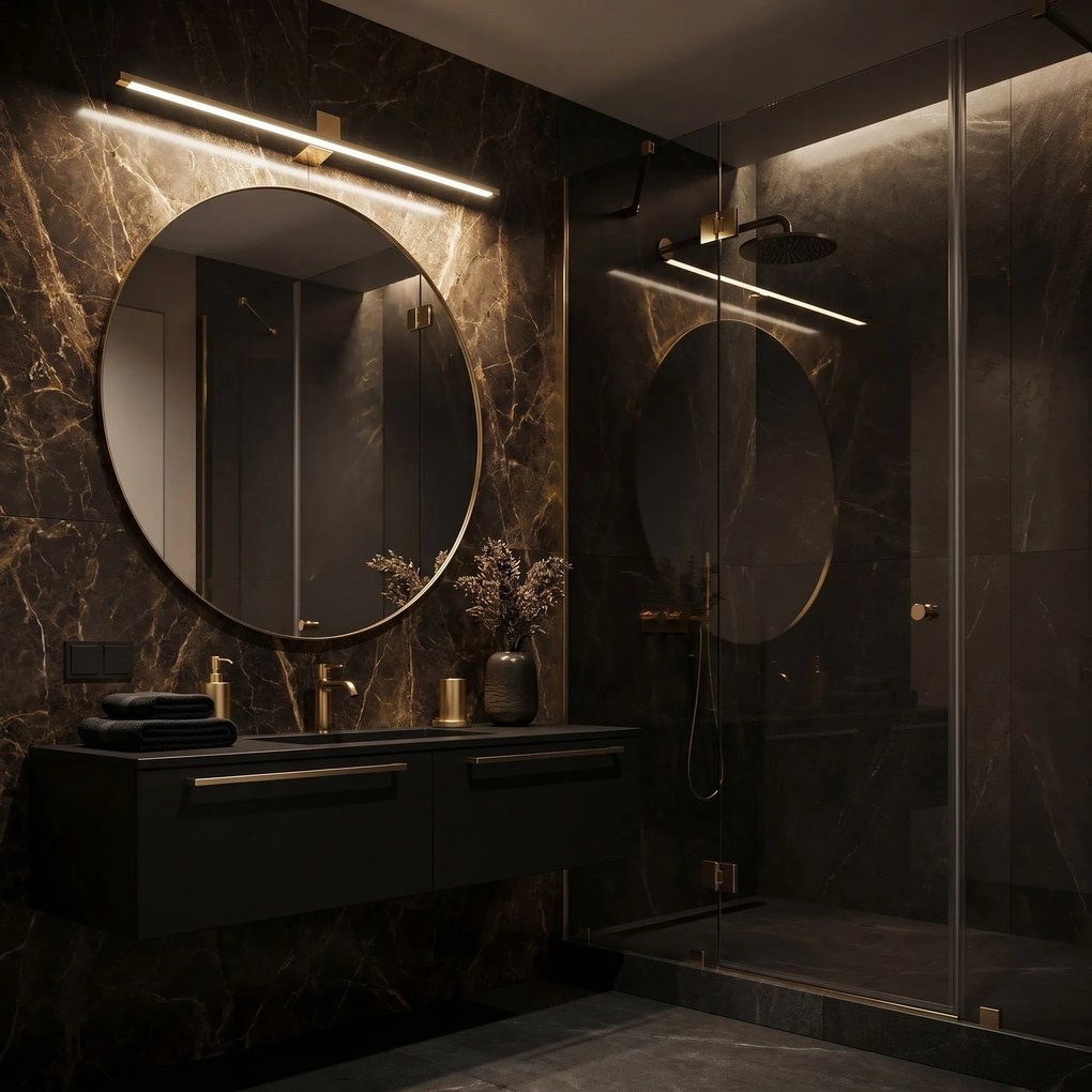 Toolight Rea, Koupelnové nástěnné LED svítidlo SWE045-1W 80 cm GOLD, OSW-20145