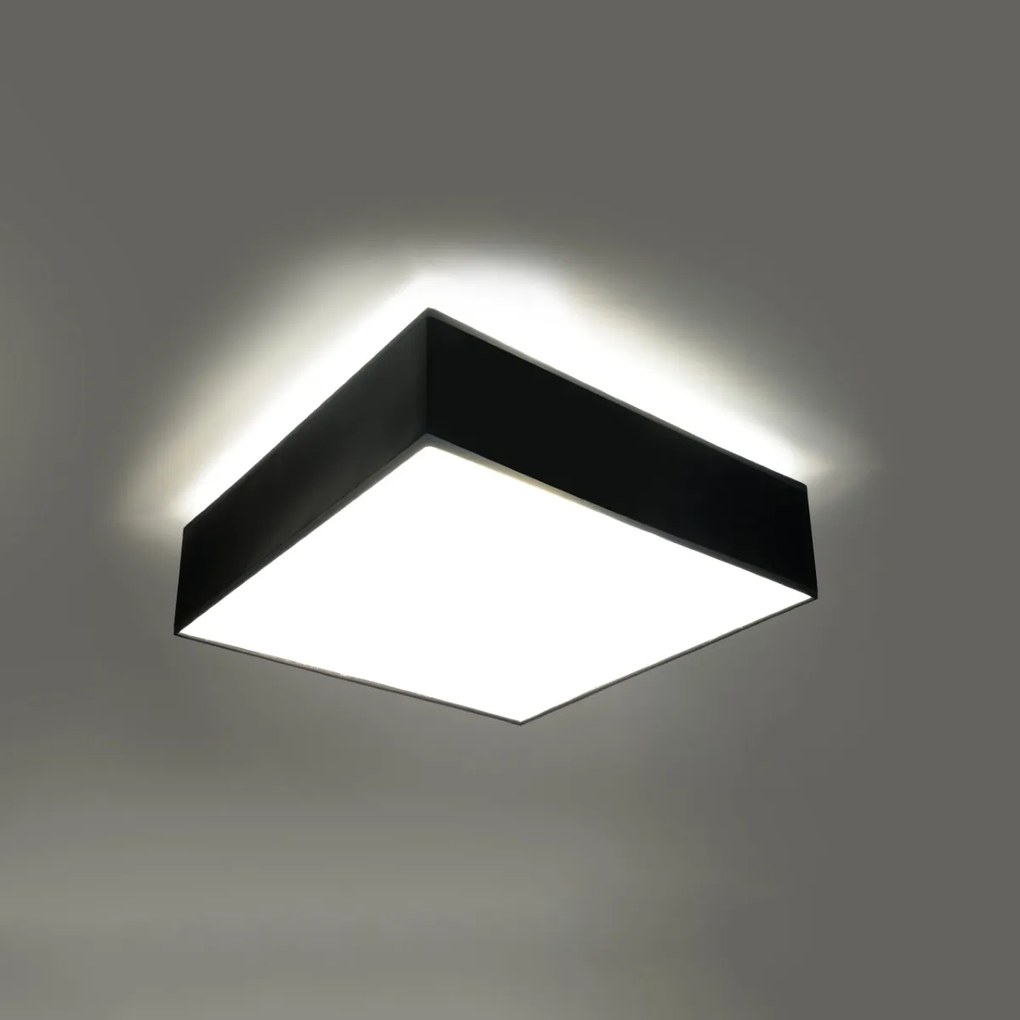Stropní svítidlo Horus, 1x černé plastové stínítko, (bílý plast), (35 cm)