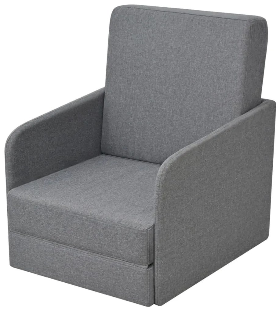 Rozkládací křeslo světle šedé textil 243648