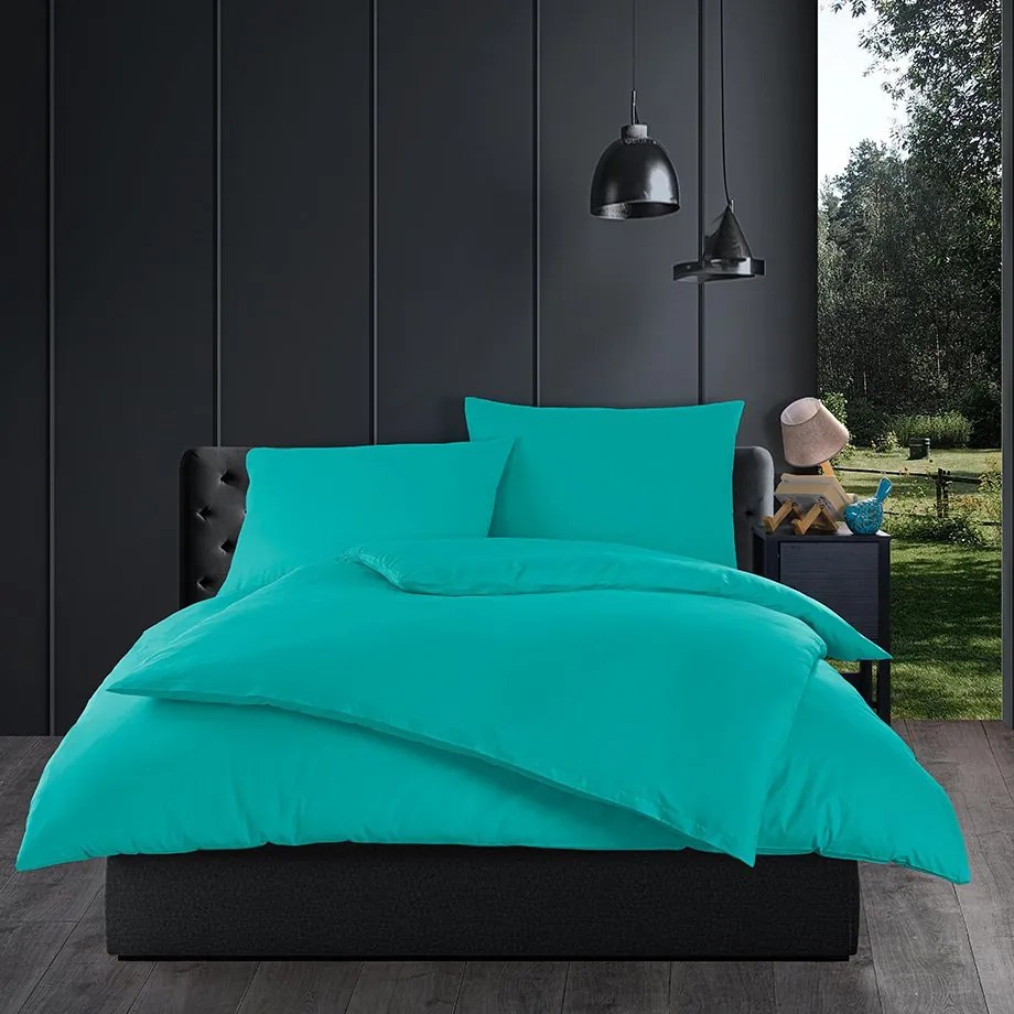 Bavlněné jednobarevné ložní povlečení BedTex Exclusive Collection - mentolové - 100% bavlna - 70 x 90 cm + 140 x 200 cm