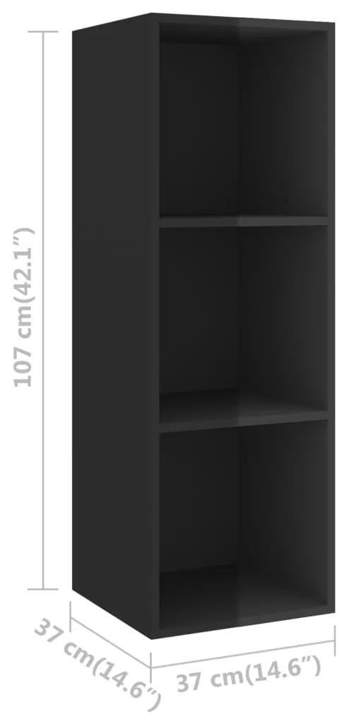 vidaXL 3dílný set TV skříněk černé s vysokým leskem kompozitní dřevo