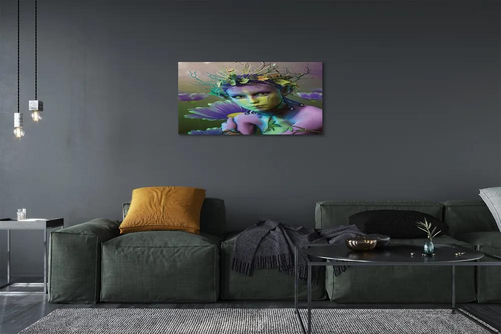 Obrazy na plátně Elf ženě květiny 140x70 cm