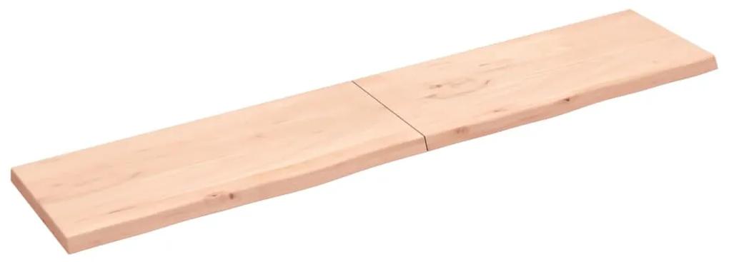 Nástěnná police 200x40x(2-4) cm neošetřené masivní dubové dřevo,  363606