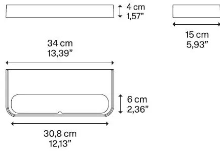 Lodes Shift large, svítidlo pro nepřímé osvětlení, 1x32,5W LED 2700K TRIAC, matná černá, 34x15cm