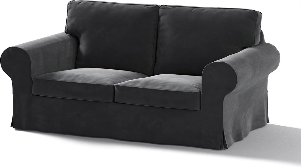 Potah na pohovku IKEA  Ektorp 2-místná, nerozkládací barva černá látka lesklé, sametová