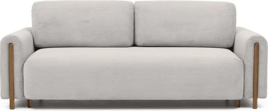 Béžová manšestrová rozkládací/s úložným prostorem pohovka 244 cm Arcadova – ELTAP