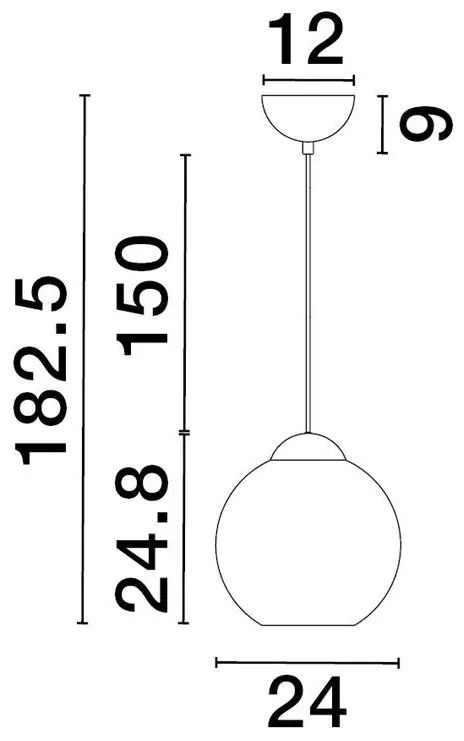 Nova Luce Závěsné svítidlo MIDORI, 24cm, E27 1x12W Barva: Šedé sklo