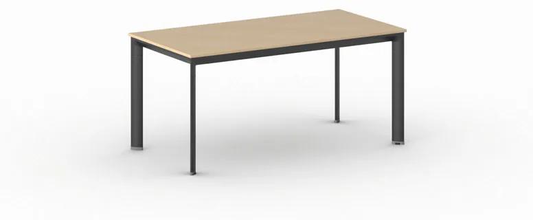 Kancelářský stůl PRIMO INVITATION, černá podnož, 1600 x 800 mm, grafitová